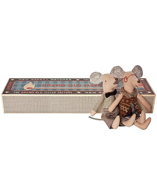 Maileg Topini Nonna e Nonno, in Scatola di Fiammiferi - 13 cm bambina