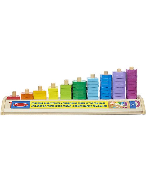 Melissa & Doug Counting Shape Stacker - Forme Geometriche da Impilare e ...