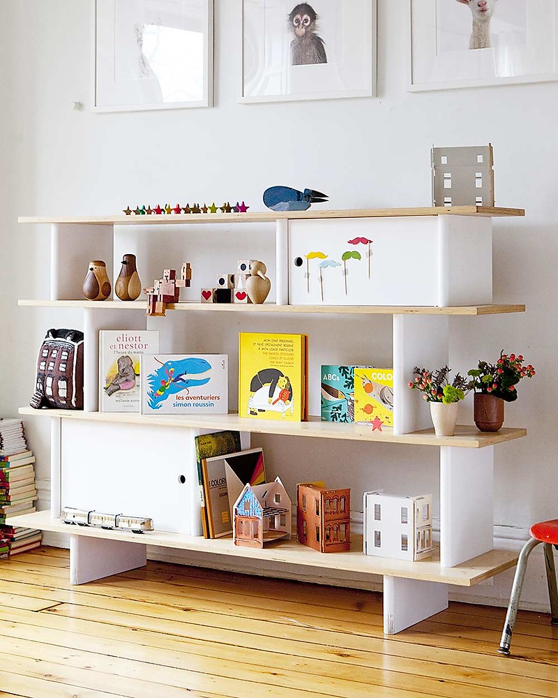 Oeuf Mini Libreria (Bianco/Betulla) unisex (bambini)